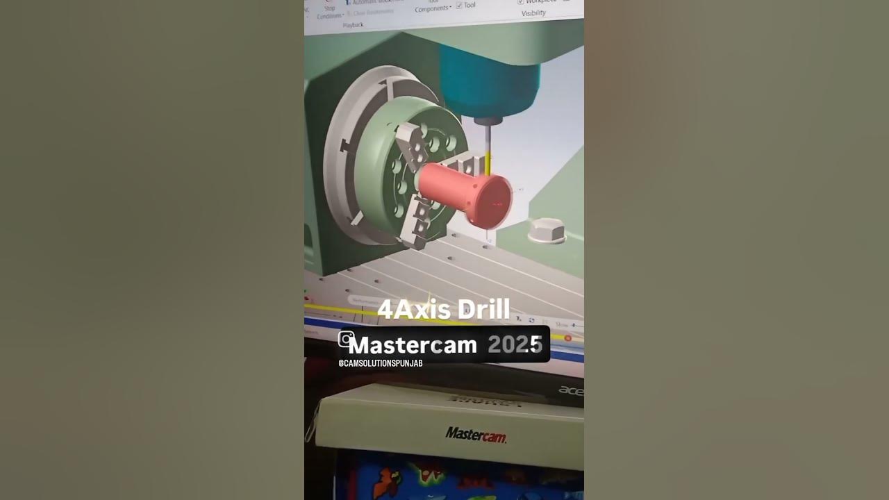 Mastercam 2025 4 axis cnc Programming #drill #drilling #cncprogramming #mastercam #mastercam2025 ...