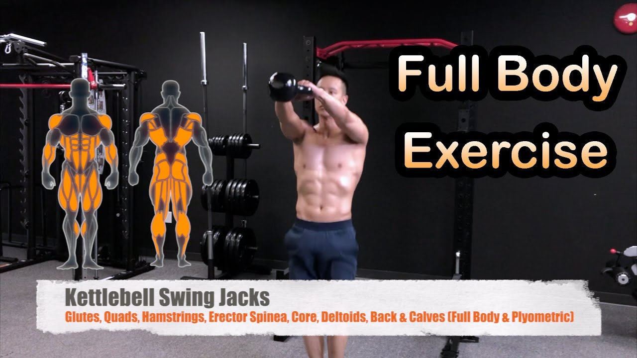 Full Body Exercise - Kettlebell Swing Jacks - exercise Library - YouTube
