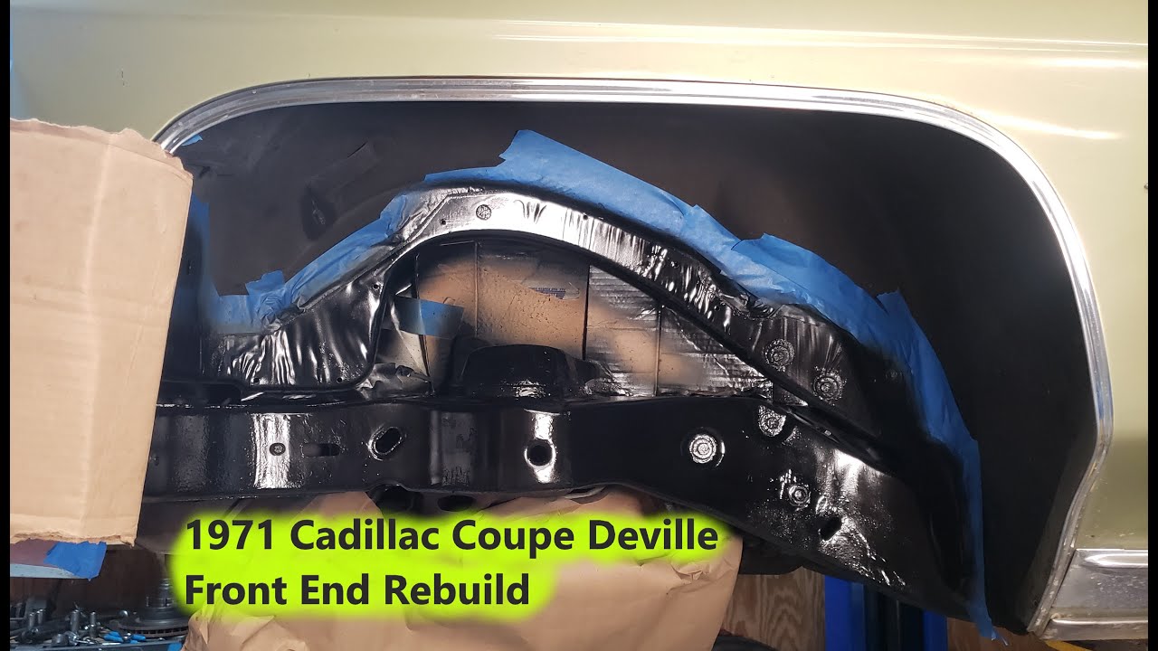 71 Cadillac Coupe DeVille Complete Front End Rebuild - Part 3 - Rust ...