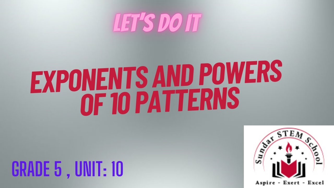 Exponents and powers of 10 patterns (Urdu) | VSS | Unit 10 | Grade 5 - YouTube