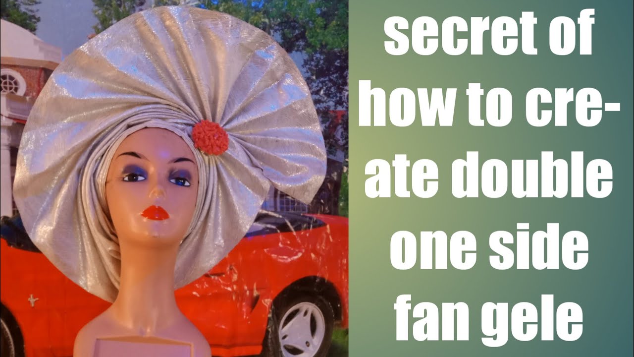 How to tie double fan gele using mannequin head for beginners - YouTube