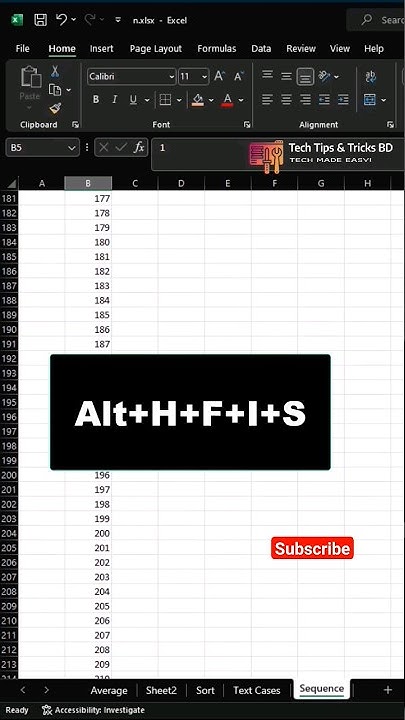 Sequence making shortcut - Daily Excel Tips & Tricks #shorts #excel - YouTube
