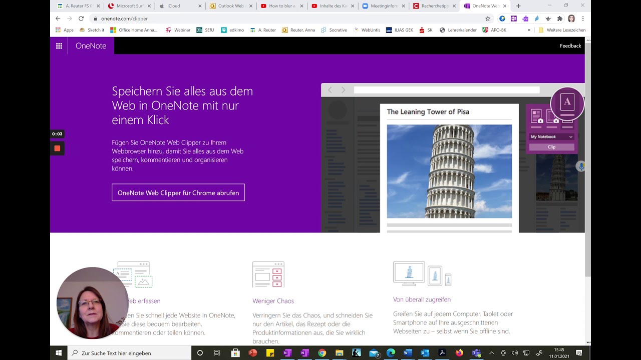 OneNote Web Clipper in Chrome - Bereitstellung von Internetseiten - YouTube