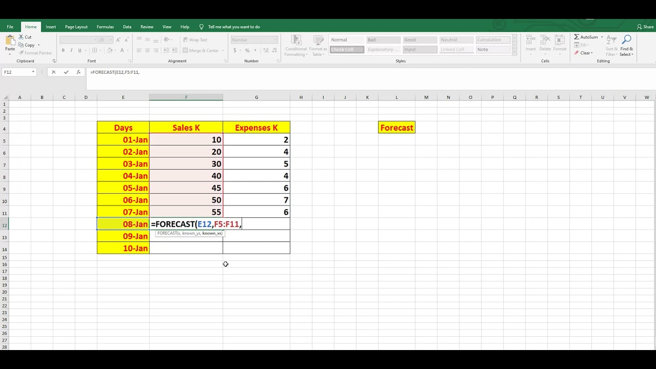 How To Use Forecast Formula In MS Excel To Predict Sales Or Expenses How To Use Forecast Formula In MS Excel To Predict Sales Or Expenses