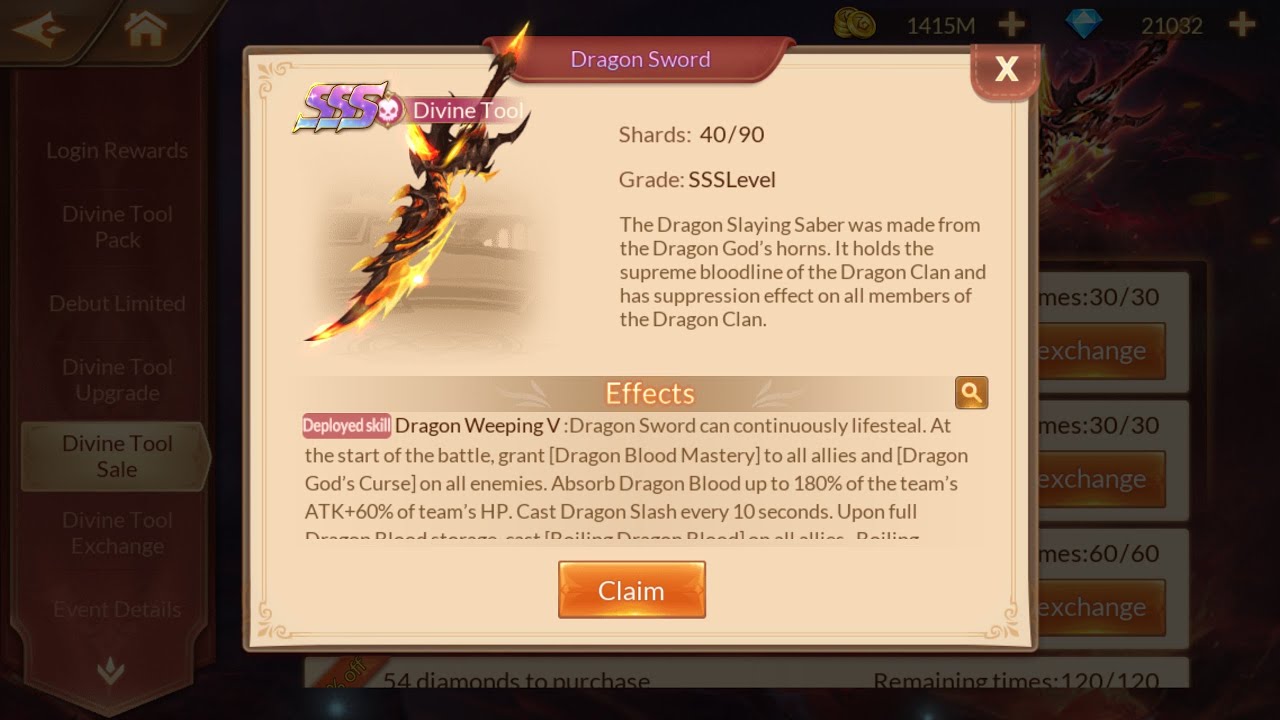 Soul Land Reloaded - SSS Dragon Sword Destruction Divine Tool - YouTube