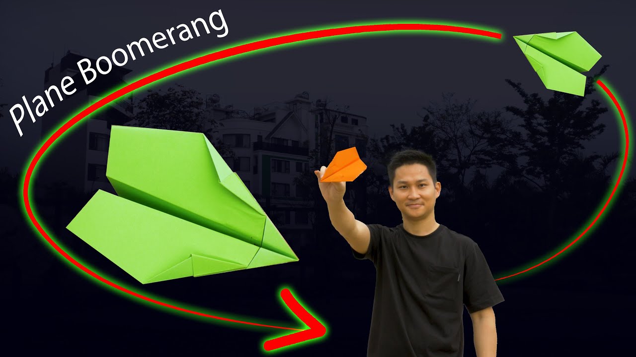 Folding a boomerang paper plane is super easy. DIY Airplanes can fly ...