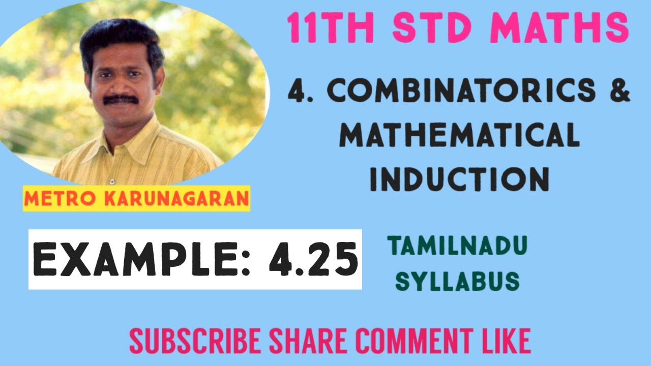 11th Std Maths Example 4.25 Evaluate (i) 4P4 (ii)5P3 (iii) 5P4 (iv) 6P5 ...