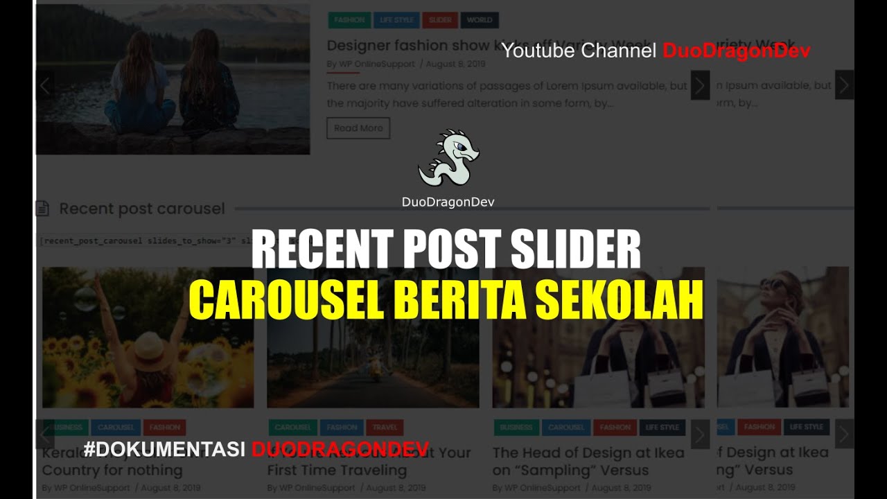#6 - WEBSITE SEKOLAH - RECENT POST SLIDER ATAU CAROUSEL BERITA DI ...