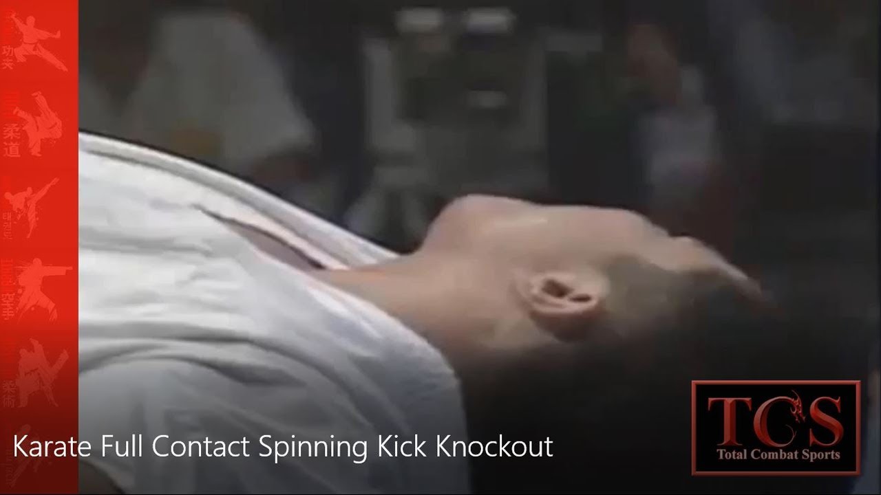 Karate Full Contact Spinning Kick Knockout - YouTube