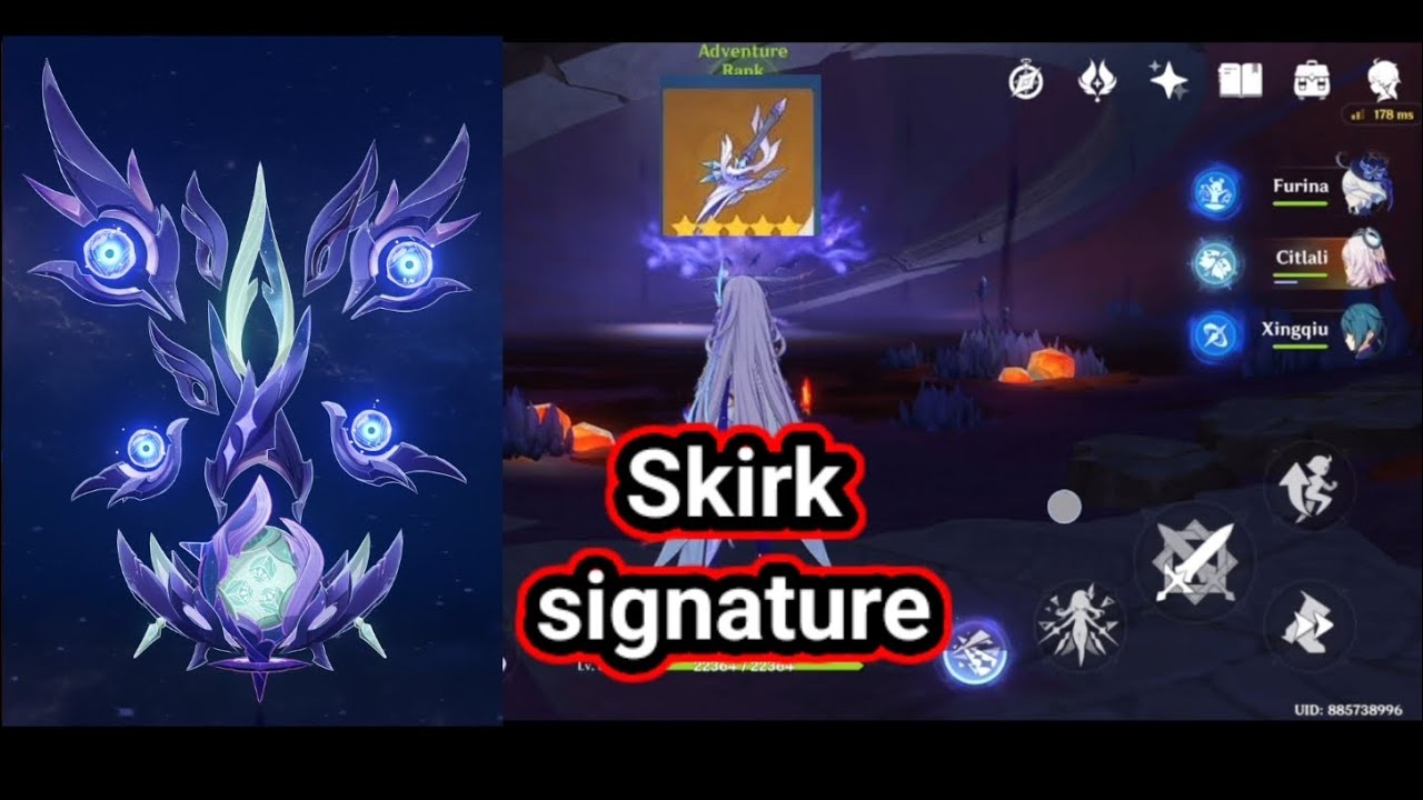 Skirk signature weapon fight (Tenebrous papilla) boss natlan # ...