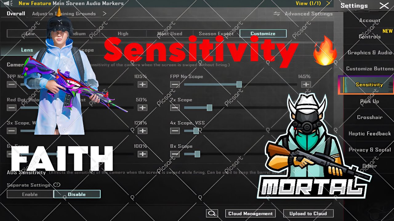 Bgmi Sensitivity Settings faith&Mortal Like to Pro 🔥 - YouTube