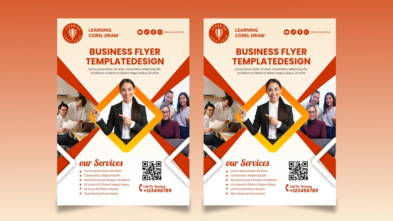 EASY!! Business template flyer design with corel draw - YouTube