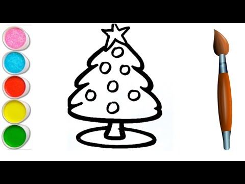 Weihnachtsbaumkuchen zeichnen für Anfänger | Malen & Ausmalen | Zeichnen für Kleinkinder | Kinder...