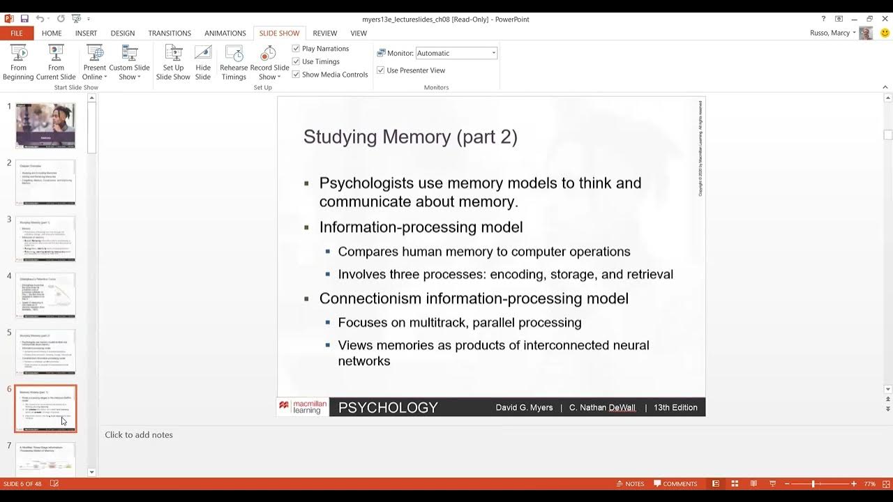 Introduction to Psychology- Chapter 8 Memory - YouTube