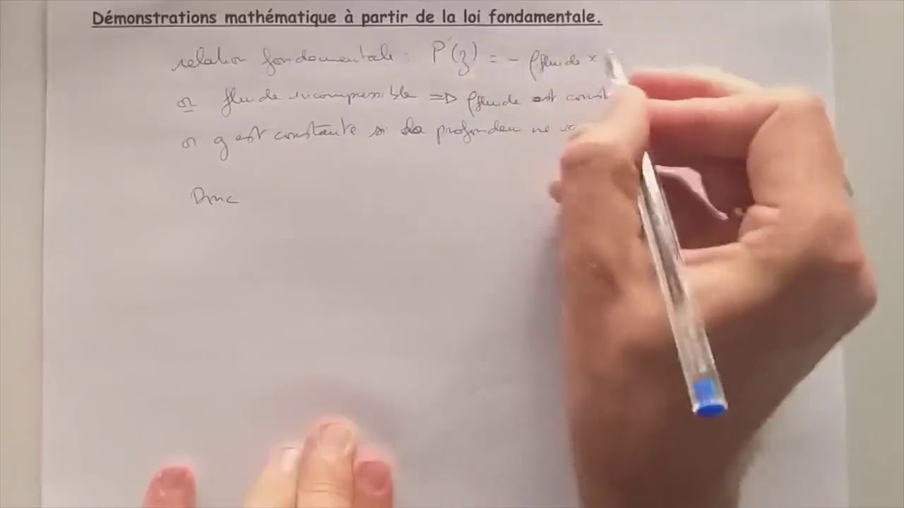 Q10-Complément 1 - Démonstration mathématique pour un fluide ...