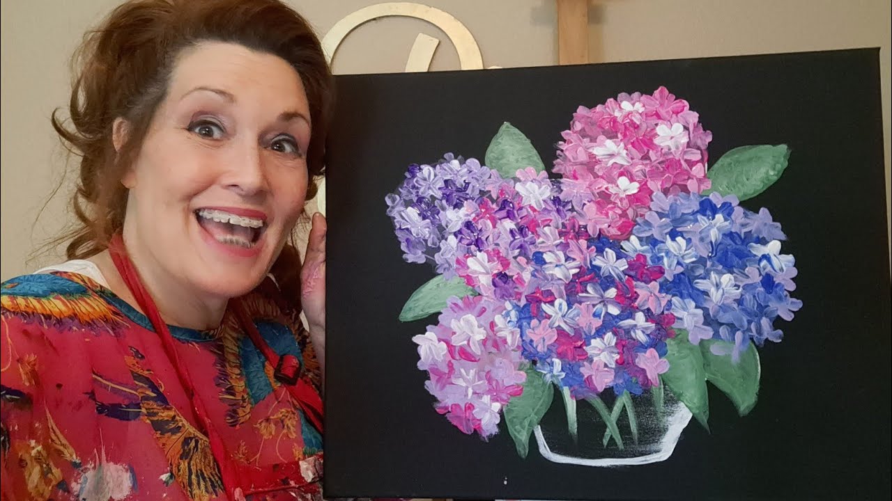 Pixie painting the Hydrangeas - YouTube