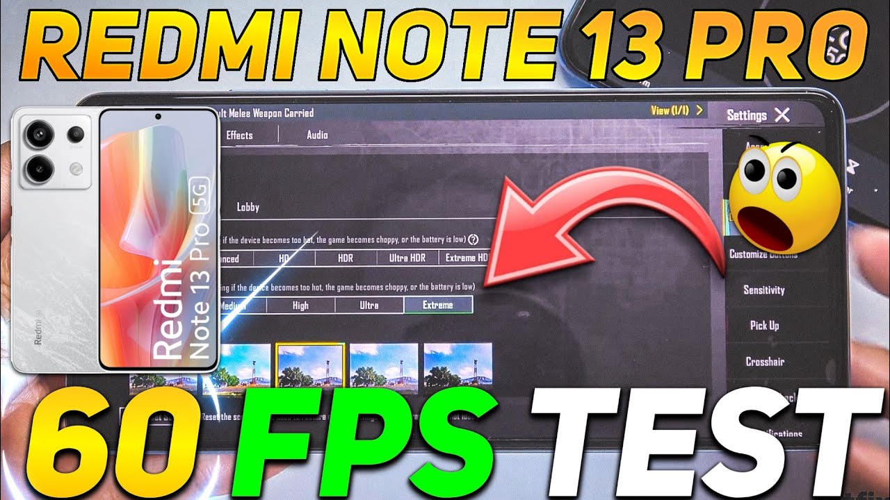 REDMI NOTE 13 PRO 5G PUBG 60 FPS TEST | SNAPDRAGON 7S GEN 2 PROCESSOR 🥵 ...