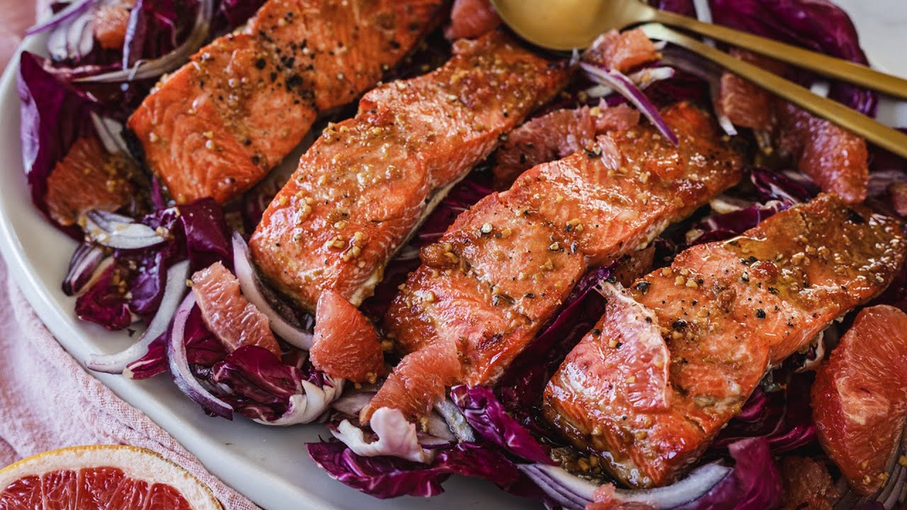 "Embrace the Bitter" Grapefruit Salmon Salad Recipe - YouTube