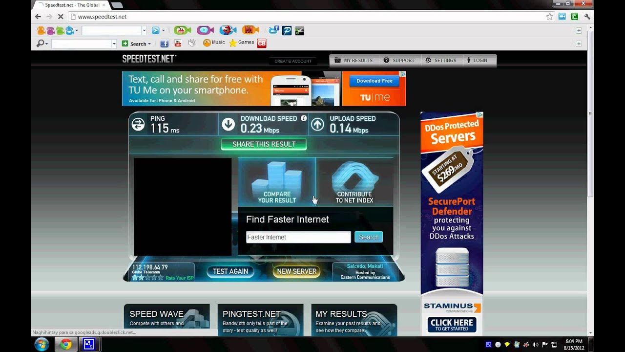 Globe wimax speed test [1mbps] - YouTube