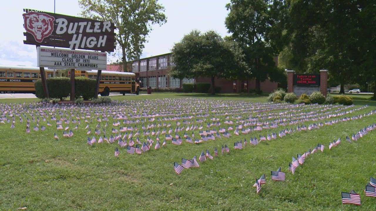 Butler High students honor 9/11 victims with 2,977 flags outside school ...