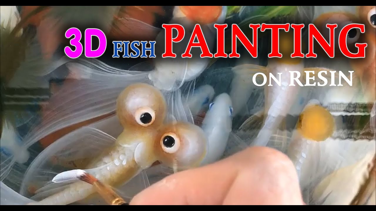 How to draw 3d fish painting with resin epoxy - quá trình vẽ tranh cá ...