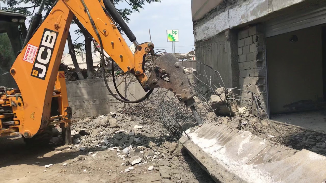 JCb kırıcı çalışması süper 3cx Beko loder - YouTube