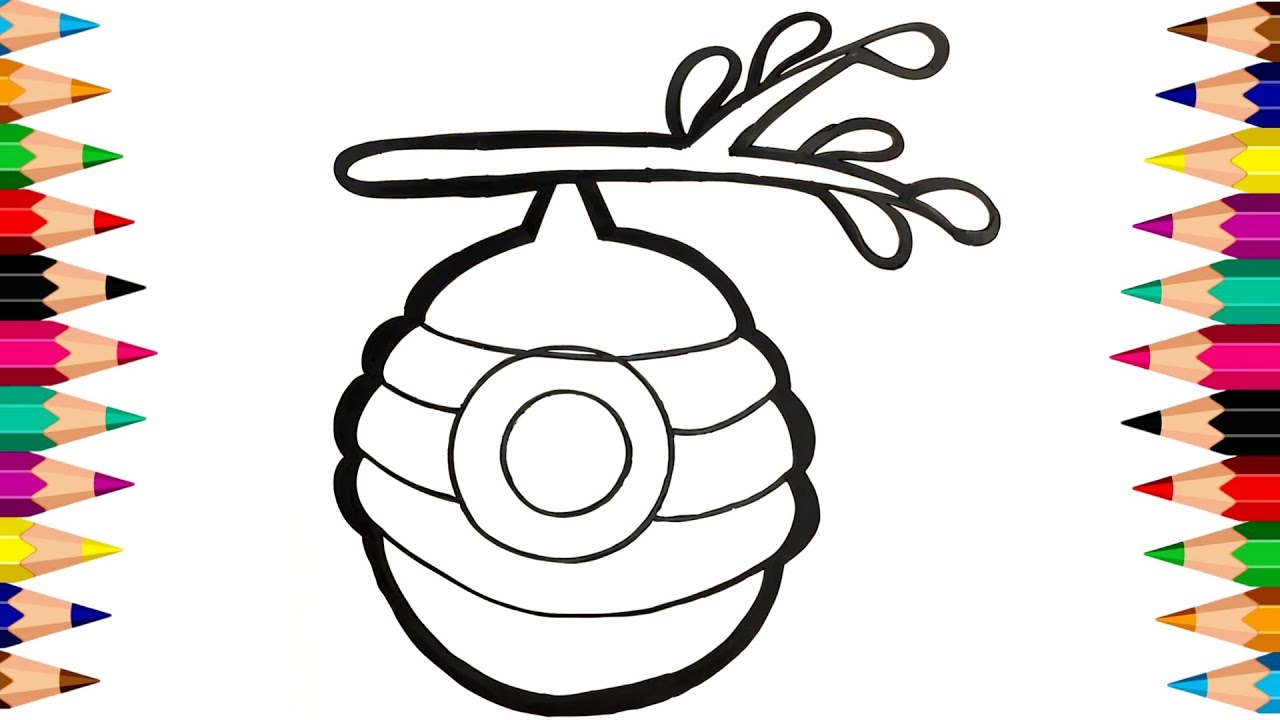 How to Draw a Bee Hive for Kids 🐝 | Step-by-Step Drawing Tutorial - YouTube
