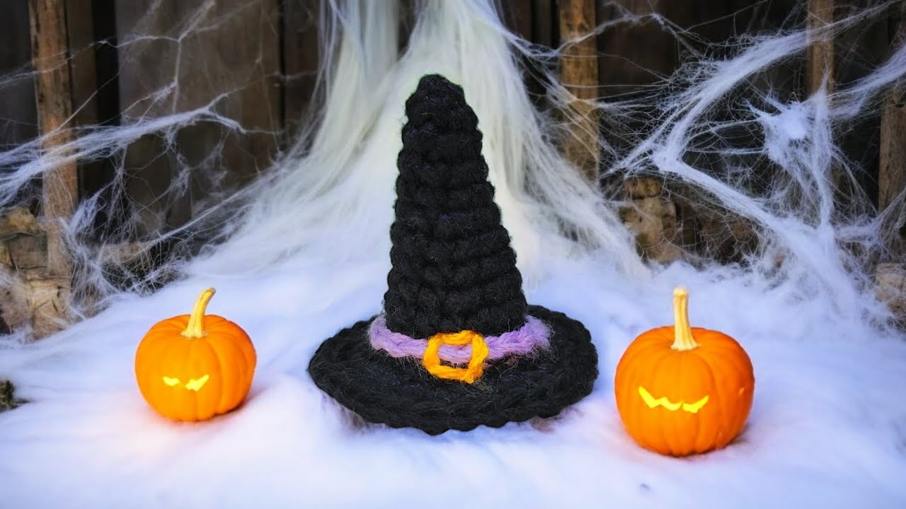 DIY Sombrero de bruja tejido a crochet | Halloween - YouTube