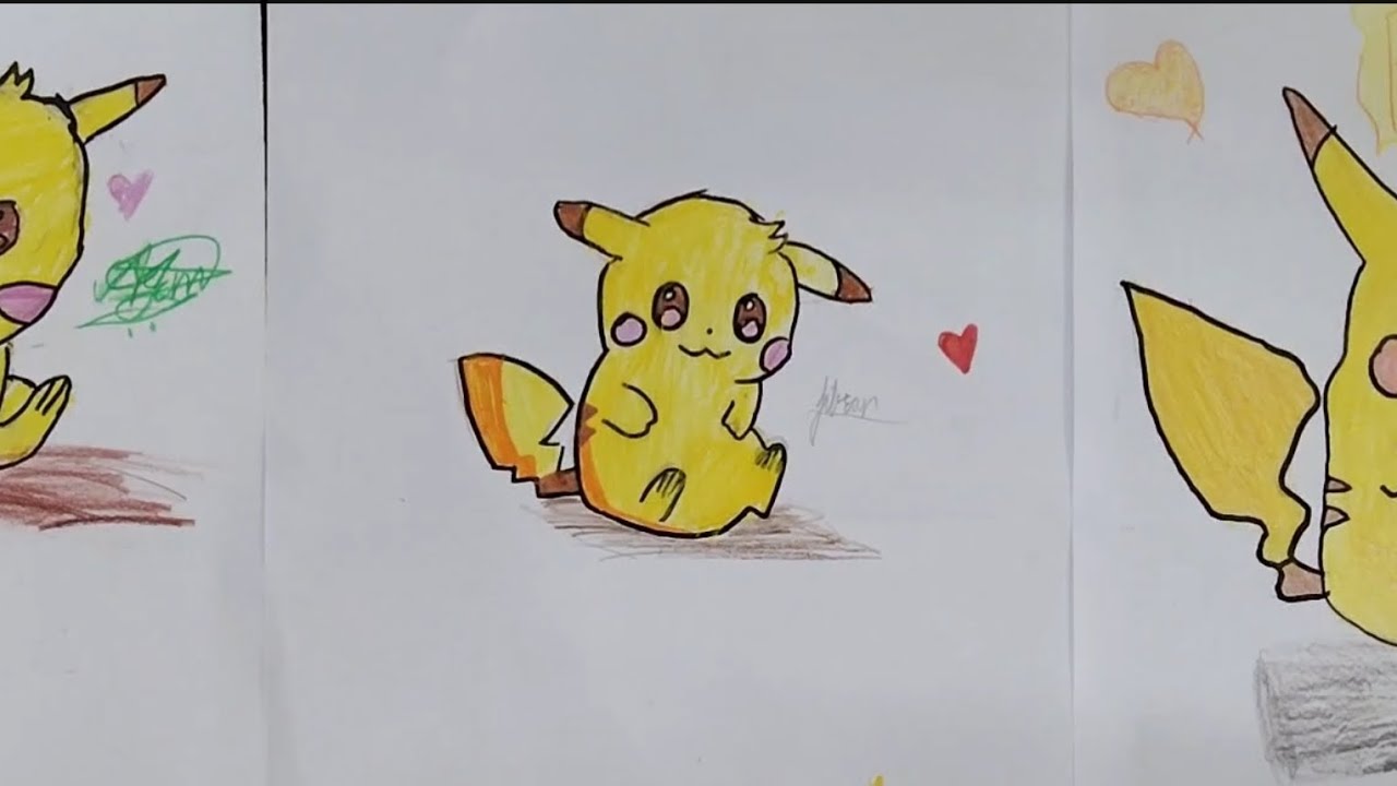 Cute Pikachu drawing with cousins - YouTube