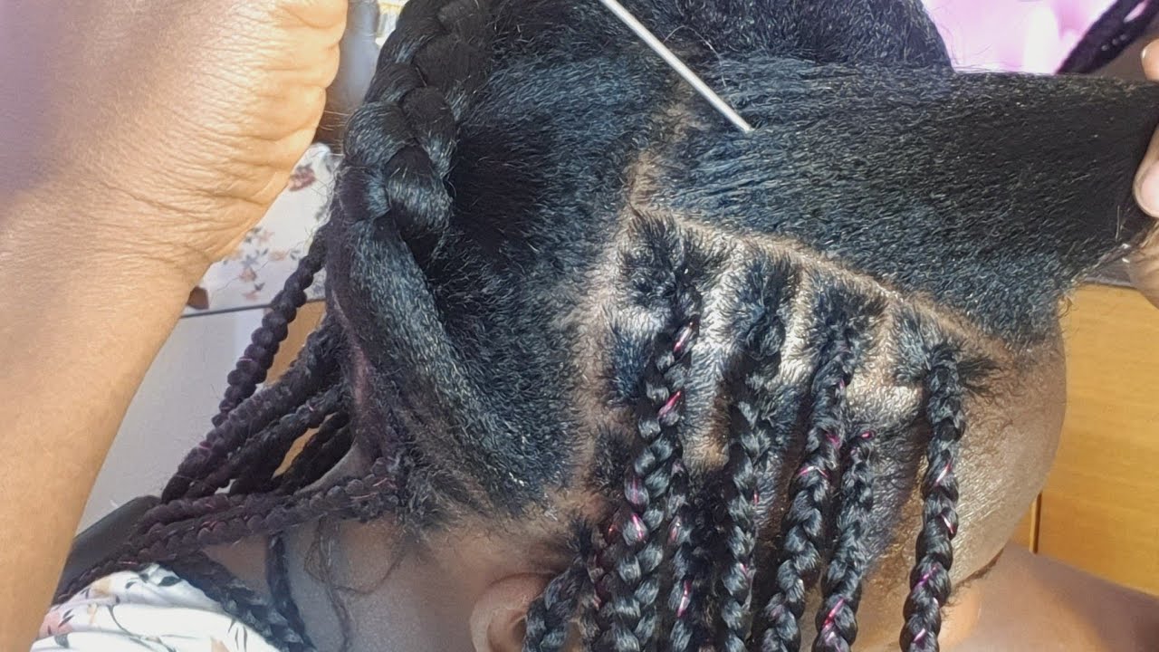 DIY Knotless Braids Tutorial. Watch Me Braid My Hair - YouTube