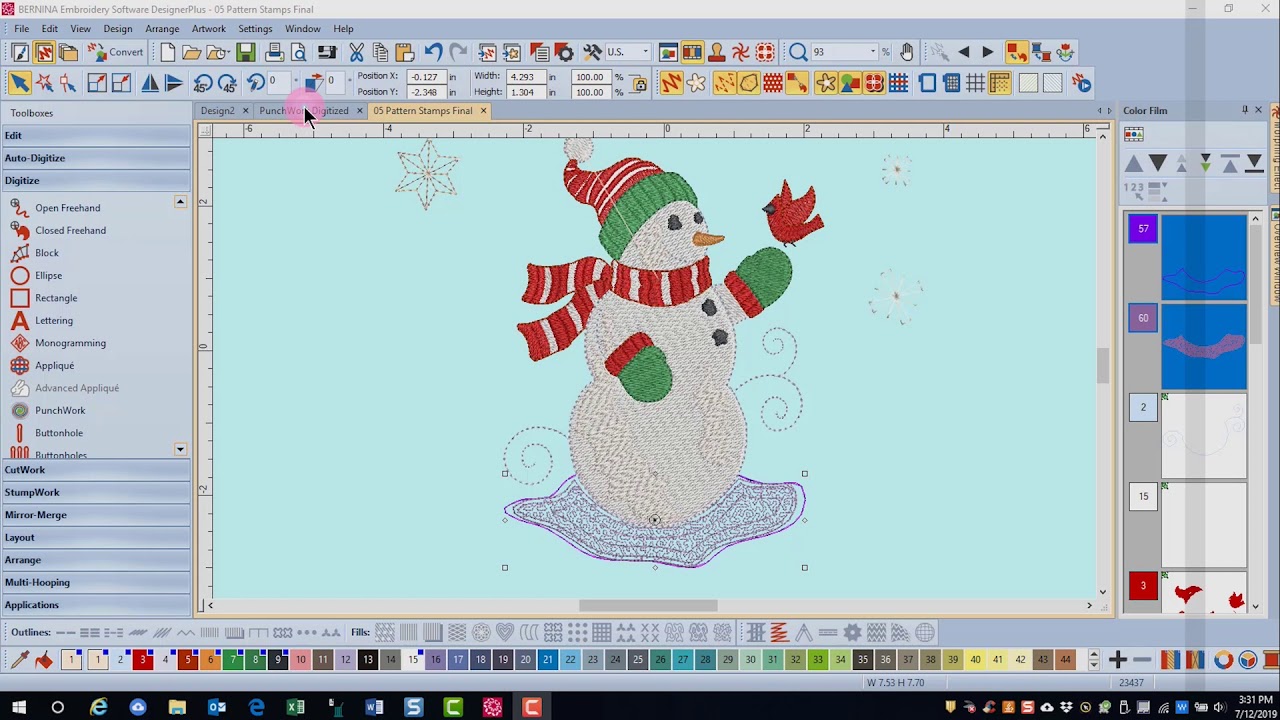 15.10 Master BERNINA Embroidery Software 8—Digitizing: PunchWork - YouTube