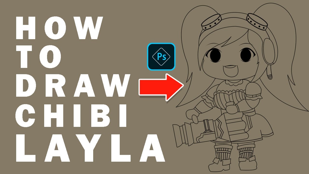 How to Draw Chibi / Layla / Line Art - YouTube