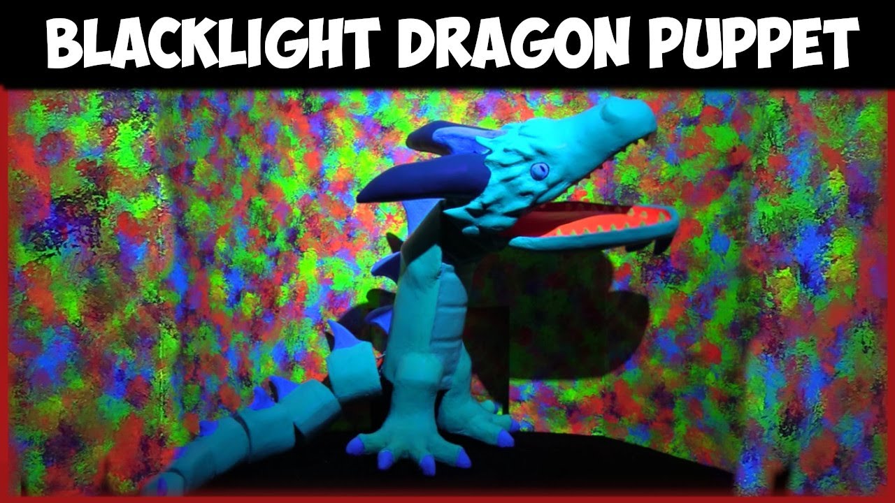 How to Make: Blacklight Dragon Puppet! - YouTube