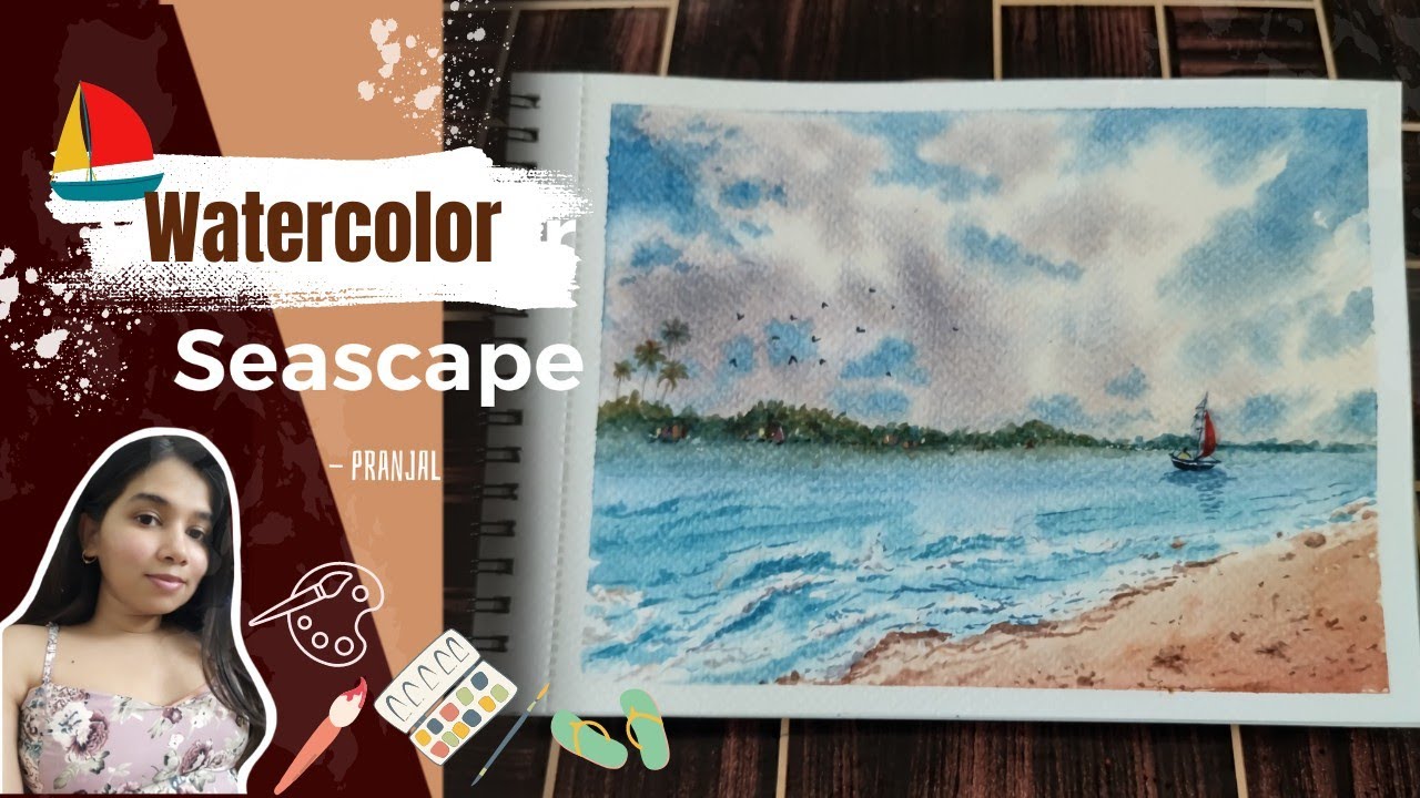 Master a Beautiful Seascape in Watercolor | Easy Coastal Painting # ...