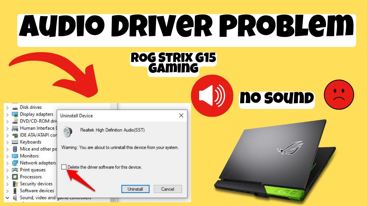 How to Fix Audio problem ROG Strix G15 Gaming || Audio Drivers Not ...