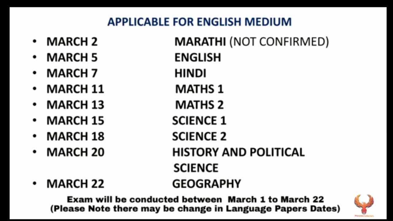 Std 10 Maharashtra Board Exam Time Table 2019 YouTube std-10-maharashtra-board-exam-time-table-2019-youtube