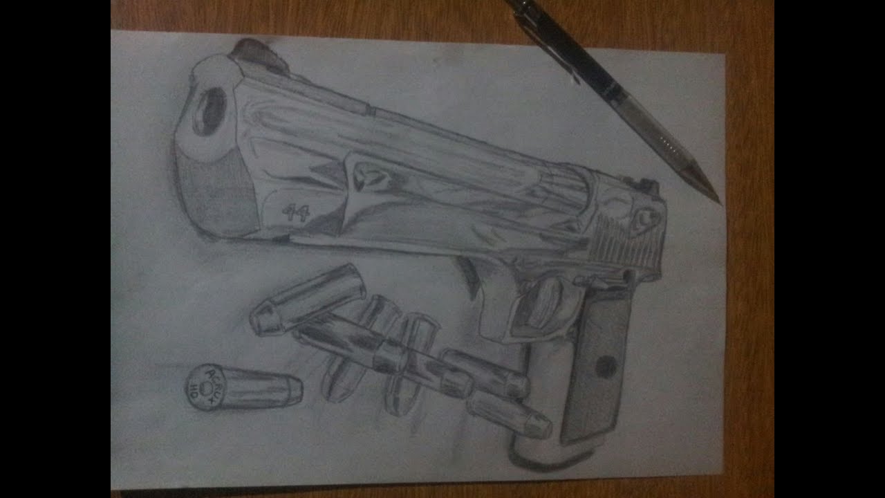 Dibujando / Drawing magnum 44 desert eagle - YouTube