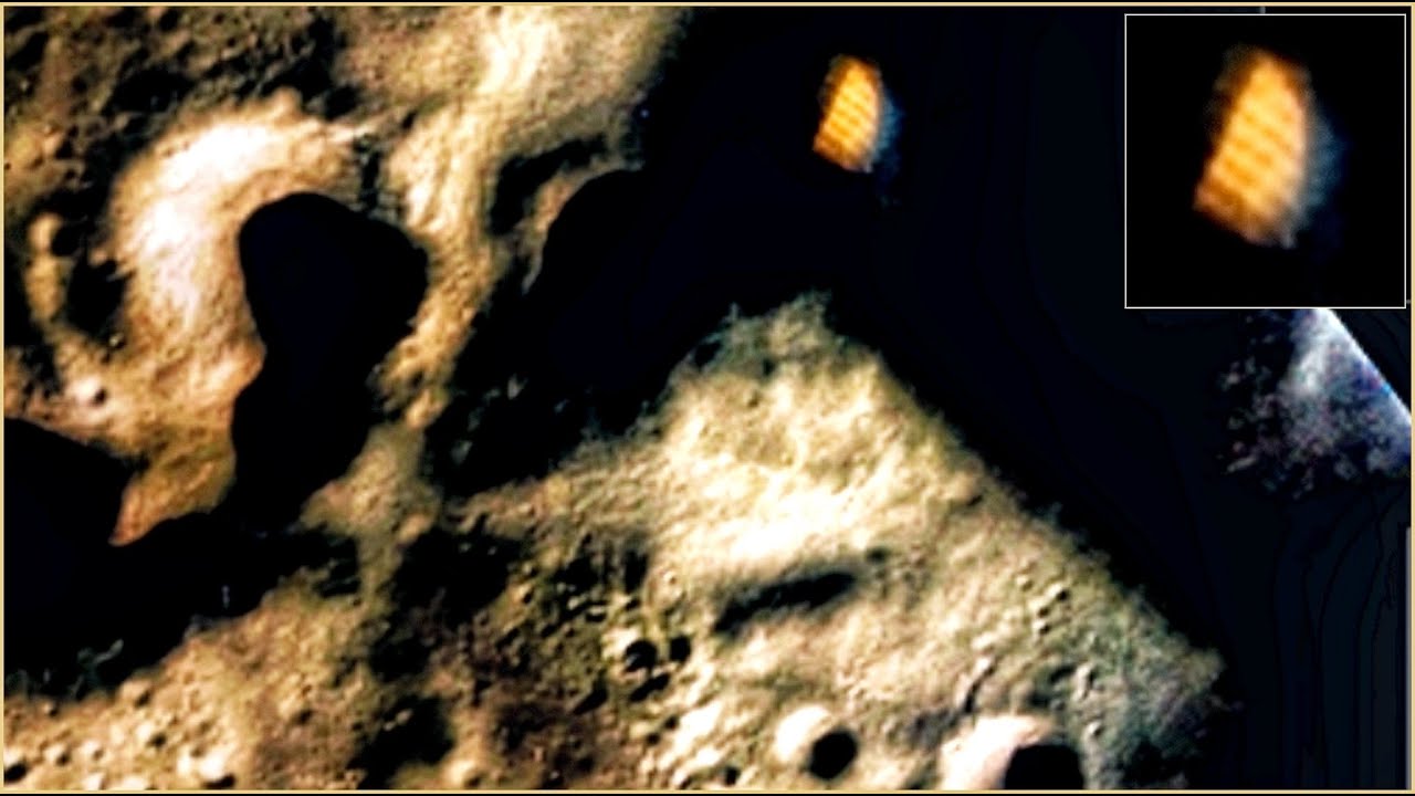 Apollo 15 Orbital 7 Image Mosaic ~ Bright Object deep in a Crater ~ 4K ...