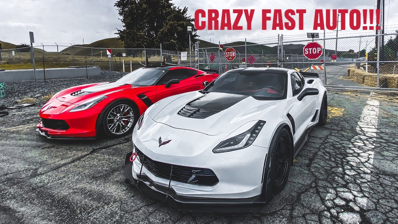 CAMMED C7 z06 is finally back in action!! 8 speed auto vs manual - YouTube