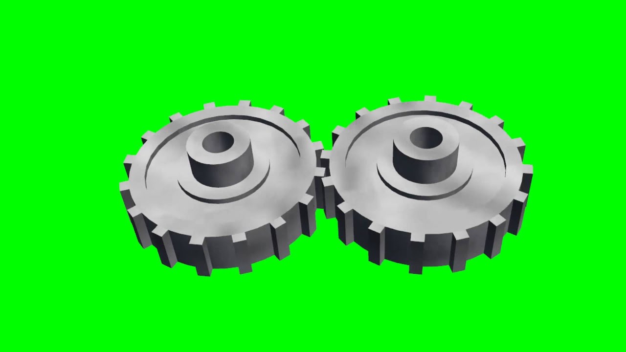 working gears - different speeds - green screen effect - YouTube