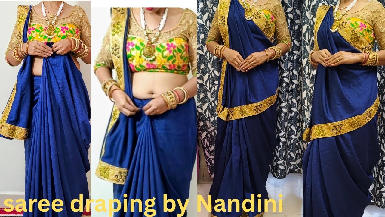 .How to Wear Saree in Marwadi Style | सीधा पल्लू साड़ी पहनने का आसान ...