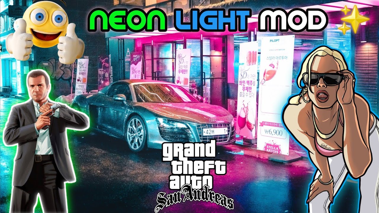 GTA:SA DirectX 5.0 Neon lights ️💯 Warking #gta #neon - YouTube