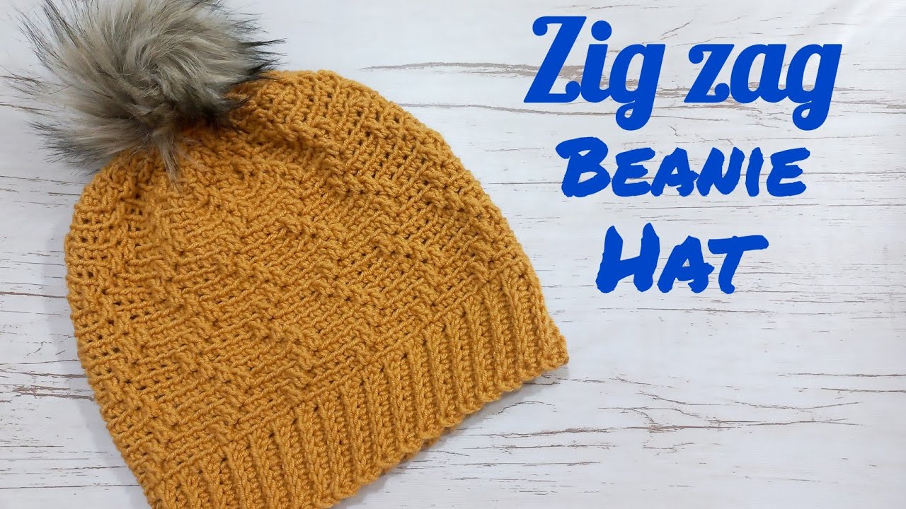New Pattern For Crocheting zigzag beanie hat🤩wonderful!! - YouTube