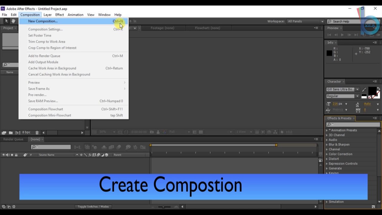 After Effect Basic Tutorial 01 How To Use After Effect Interface After Effect Basic Tutorial 01 How To Use After Effect Interface