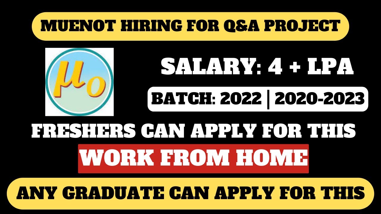 MUENOT OFF-CAMPUS HIRING 2023 | ANY GRADUATE CAN APPLY | NO % CRITERIA ...