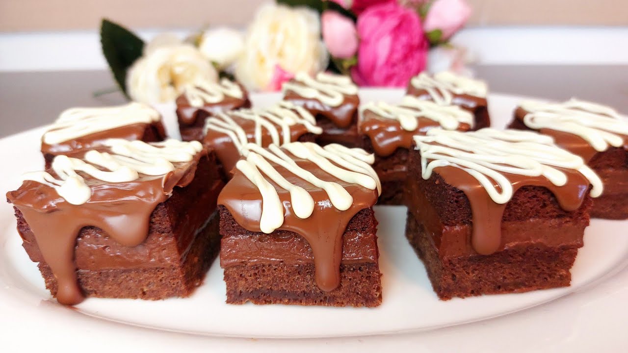 Prajitura Amandina / Reteta usoara cu crema fina de ciocolata - YouTube