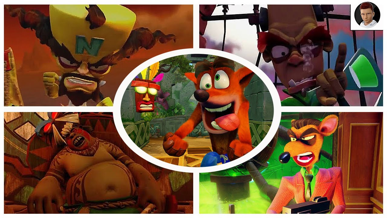 Crash Bandicoot Remastered - All Bosses + Ending (NO DAMAGE) - YouTube