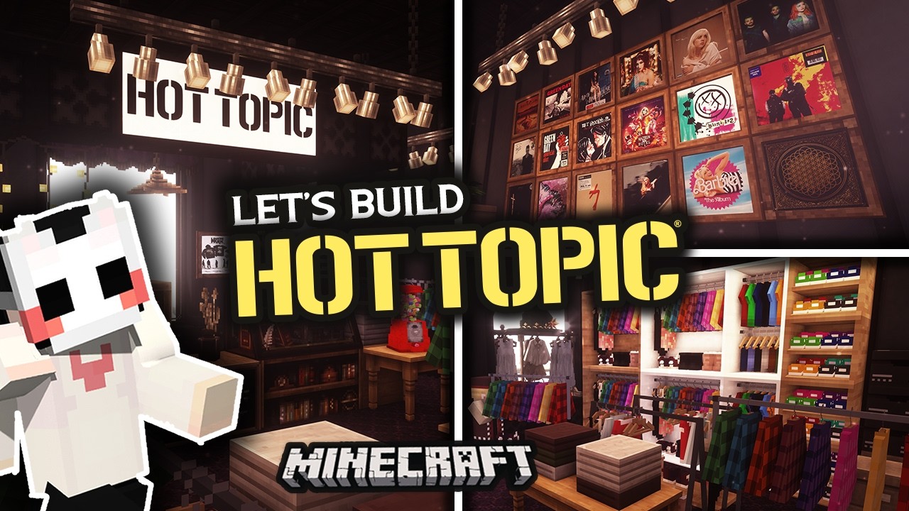 I built a HOT TOPIC in my Modded Minecraft Town! - YouTube