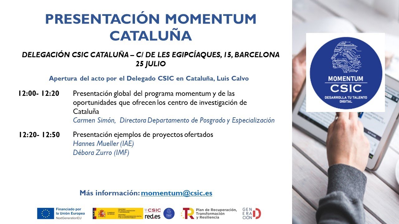 Presentación en Cataluña del Programa Momentum - YouTube