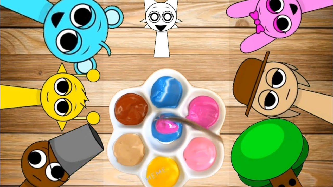 mix colours, and sprunki - YouTube